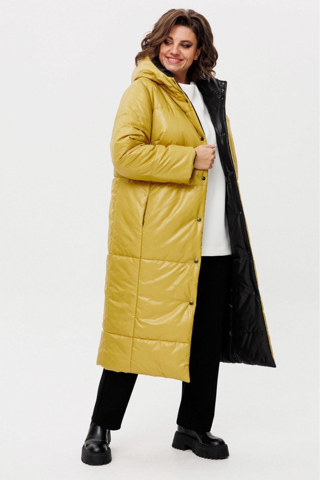 Пальто 2236 желтый-черный Rumoda купить - 19% скидка | в наличии